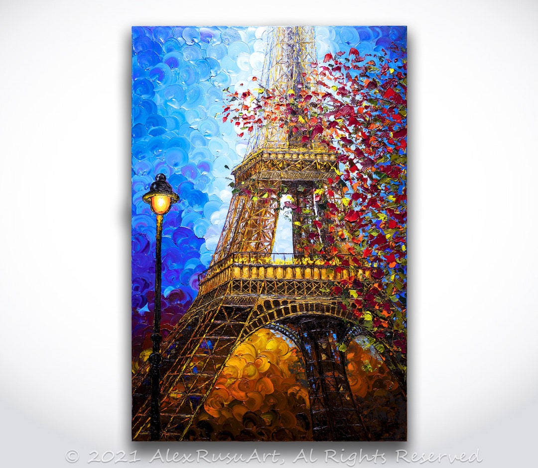 Eiffel Tower Painting ORIGINAL Abstract Art Eiffel Tower Landscape ...