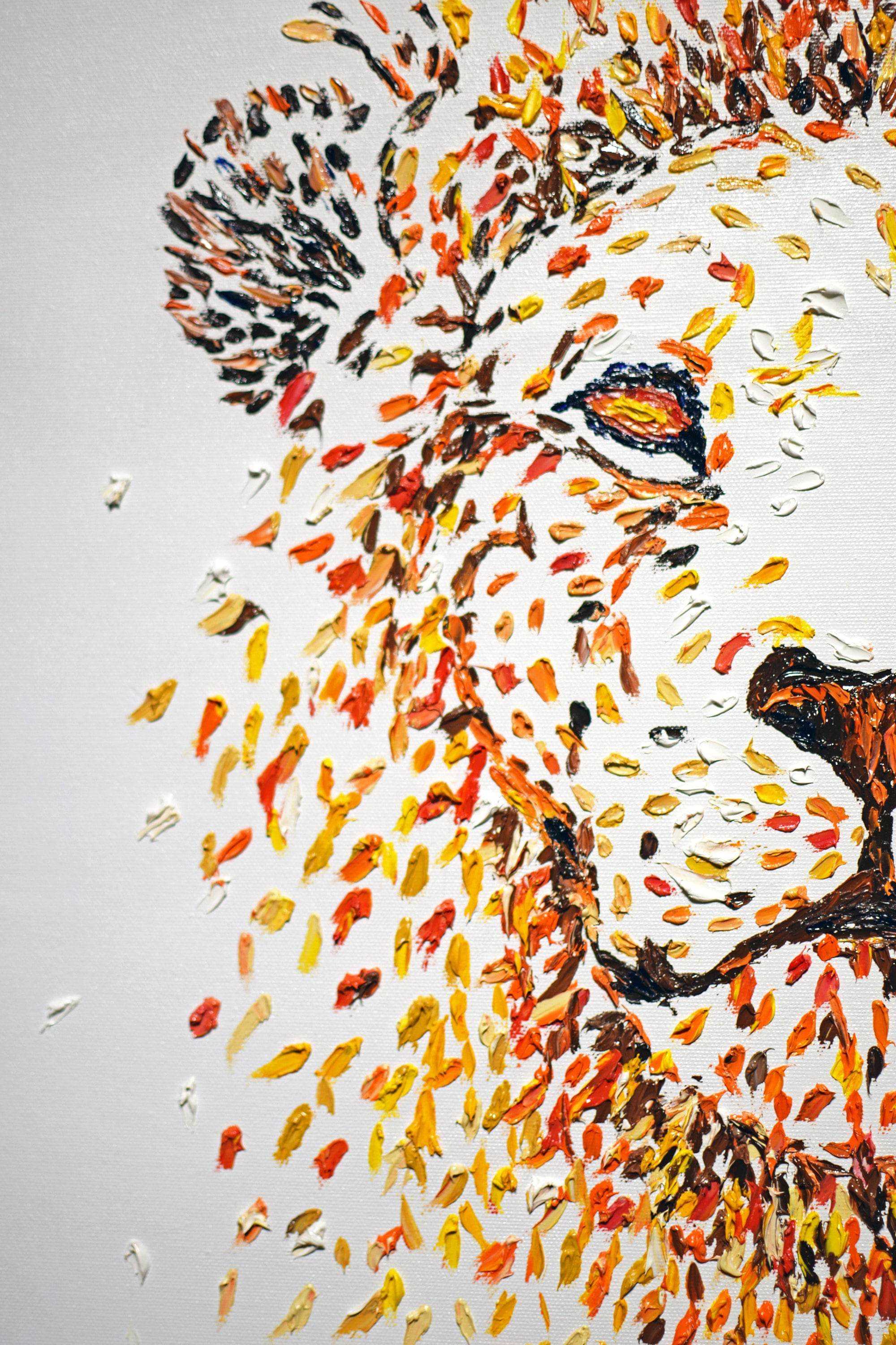León Arte Moderno Pintura al óleo ORIGINAL Paleta abstracta Cuchillo ...