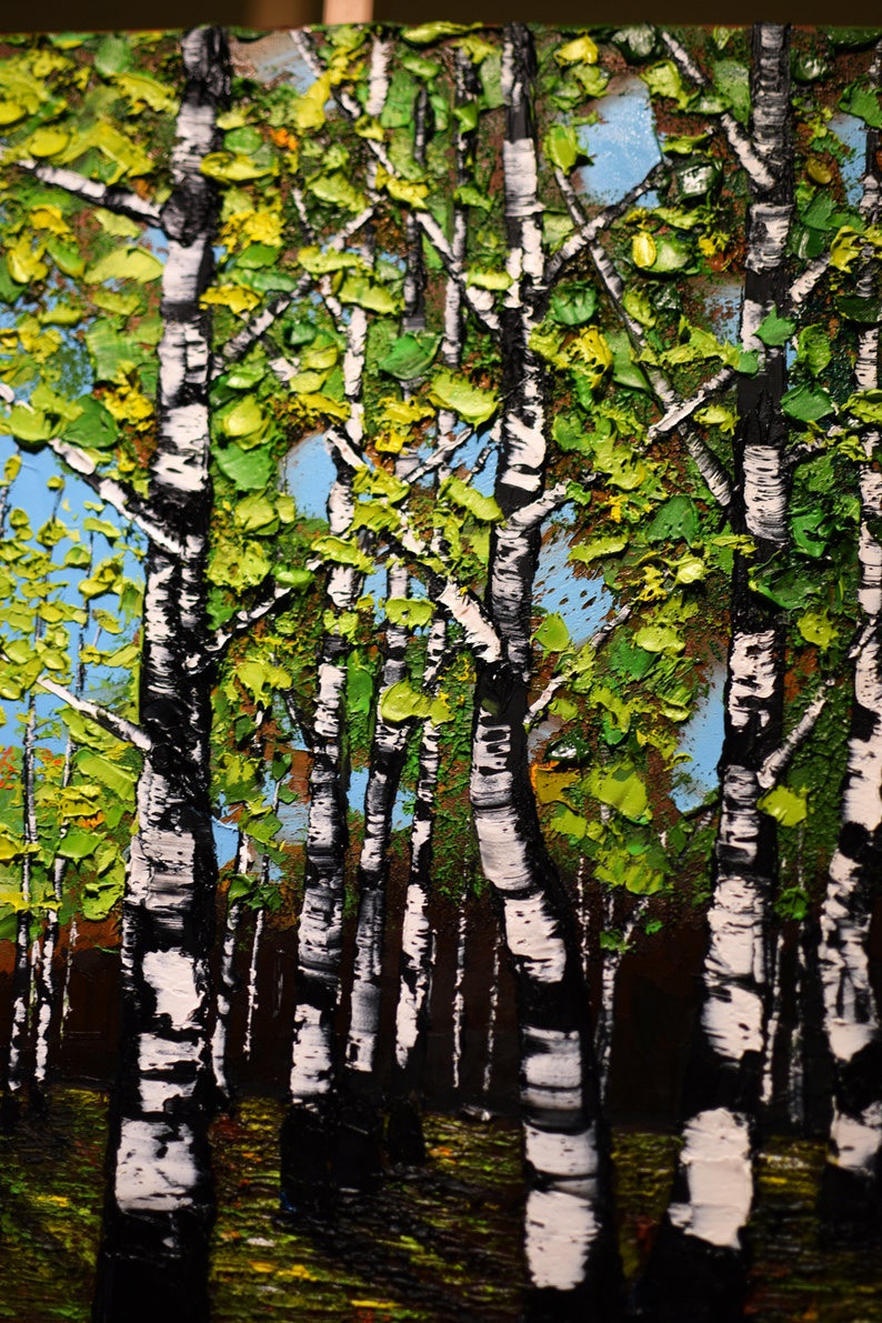 Birch Forest in Spring Oil Painting ORIGINAL Modern Contemporary Birch ...