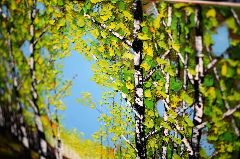 Birch Forest in Spring Oil Painting ORIGINAL Modern Contemporary Birch ...