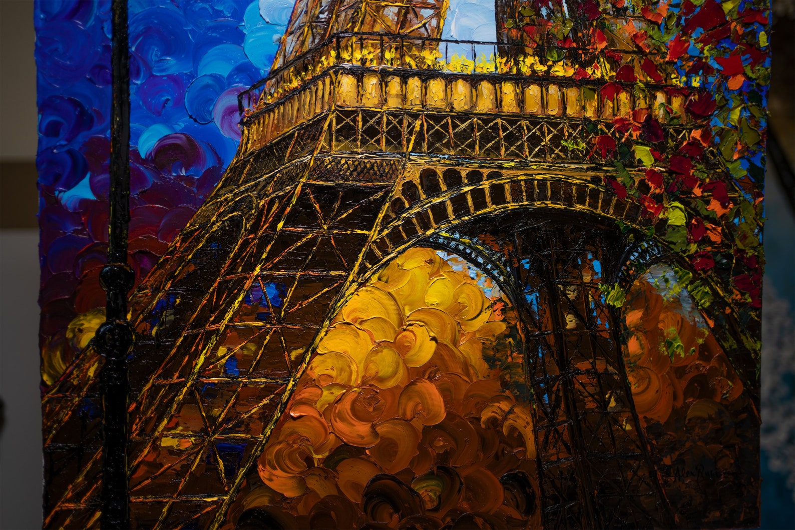 Eiffel Tower Painting ORIGINAL Abstract Art Eiffel Tower Landscape ...