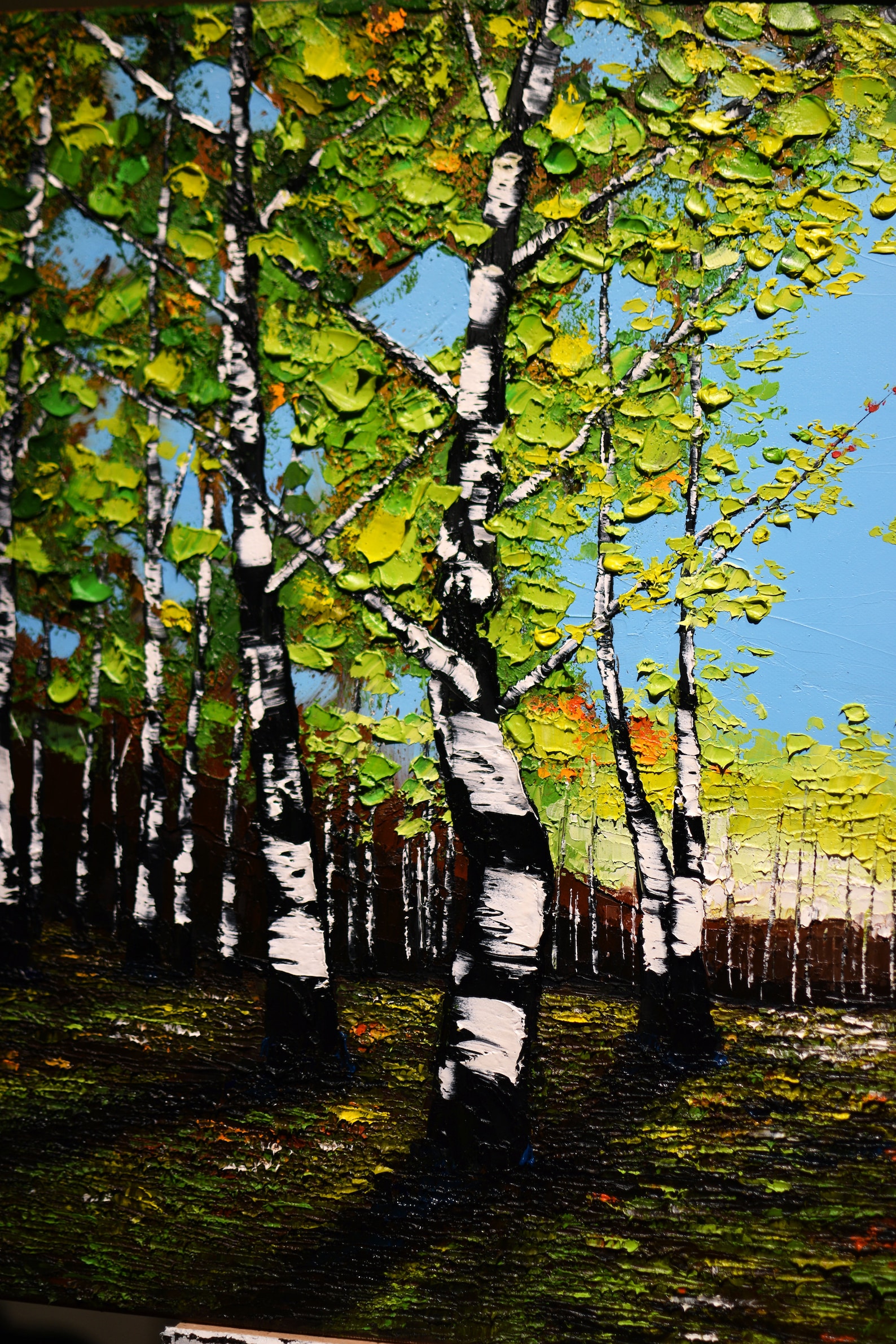 Birch Forest in Spring Oil Painting ORIGINAL Modern Contemporary Birch ...