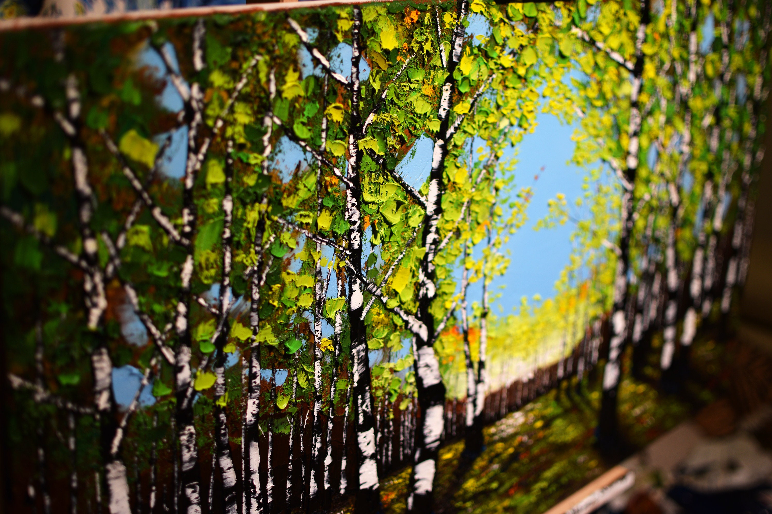 Birch Forest in Spring Oil Painting ORIGINAL Modern Contemporary Birch ...