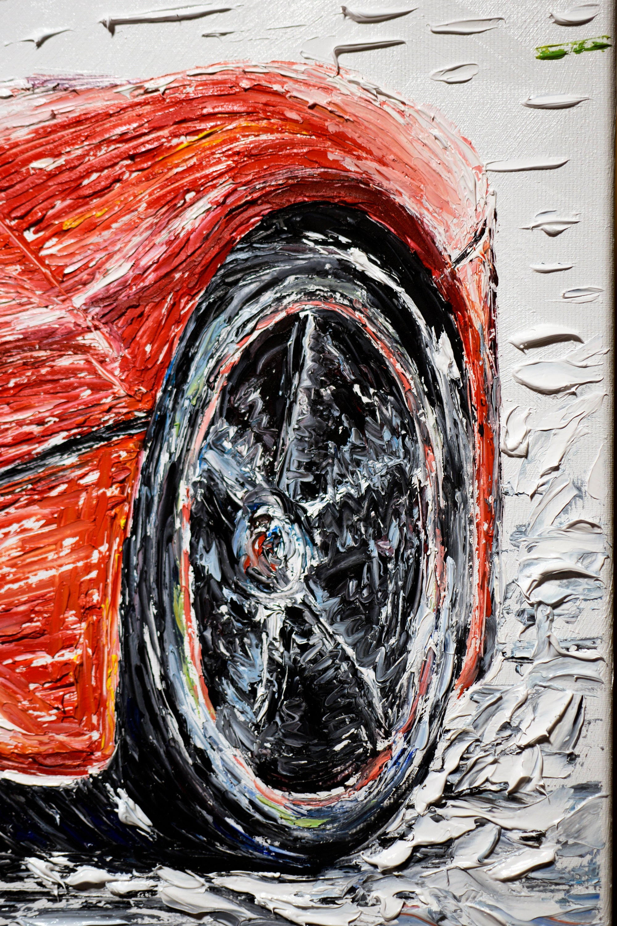 Ferrari Laferrari Painting ORIGINAL Modern Impasto Red Sport Car Oil ...