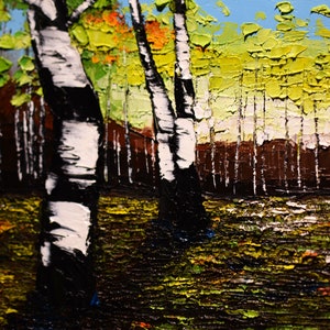 Birch Forest in Spring Oil Painting ORIGINAL Modern Contemporary Birch ...