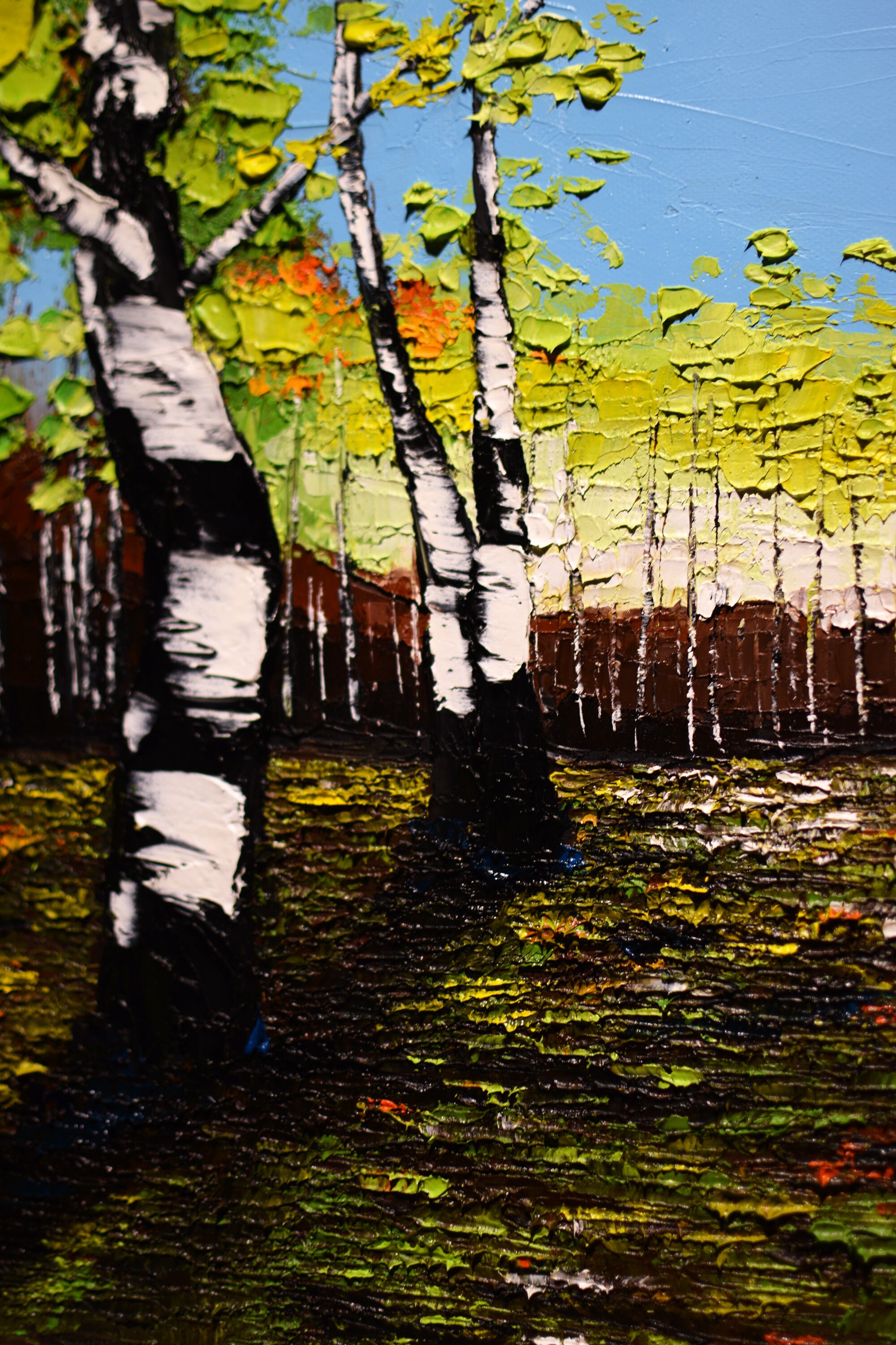 Birch Forest in Spring Oil Painting ORIGINAL Modern Contemporary Birch ...