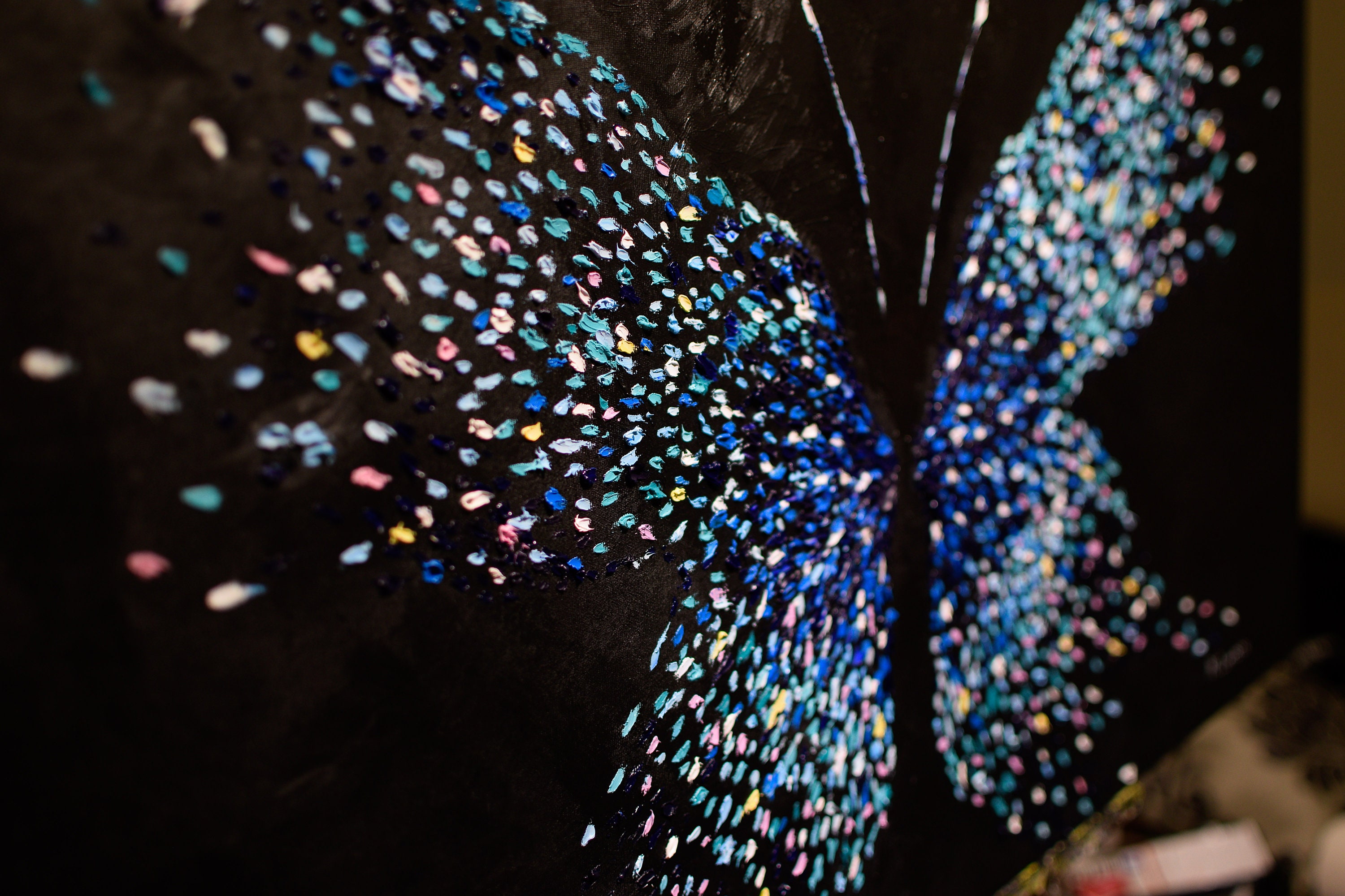 Diptych Butterfly Modern Art ORIGINAL Oil Painting - Abstract Turquoise ...