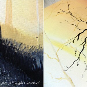 Forest Sunset Oil Painting ORIGINAL Large Contemporary Brigh Grass Tree ...