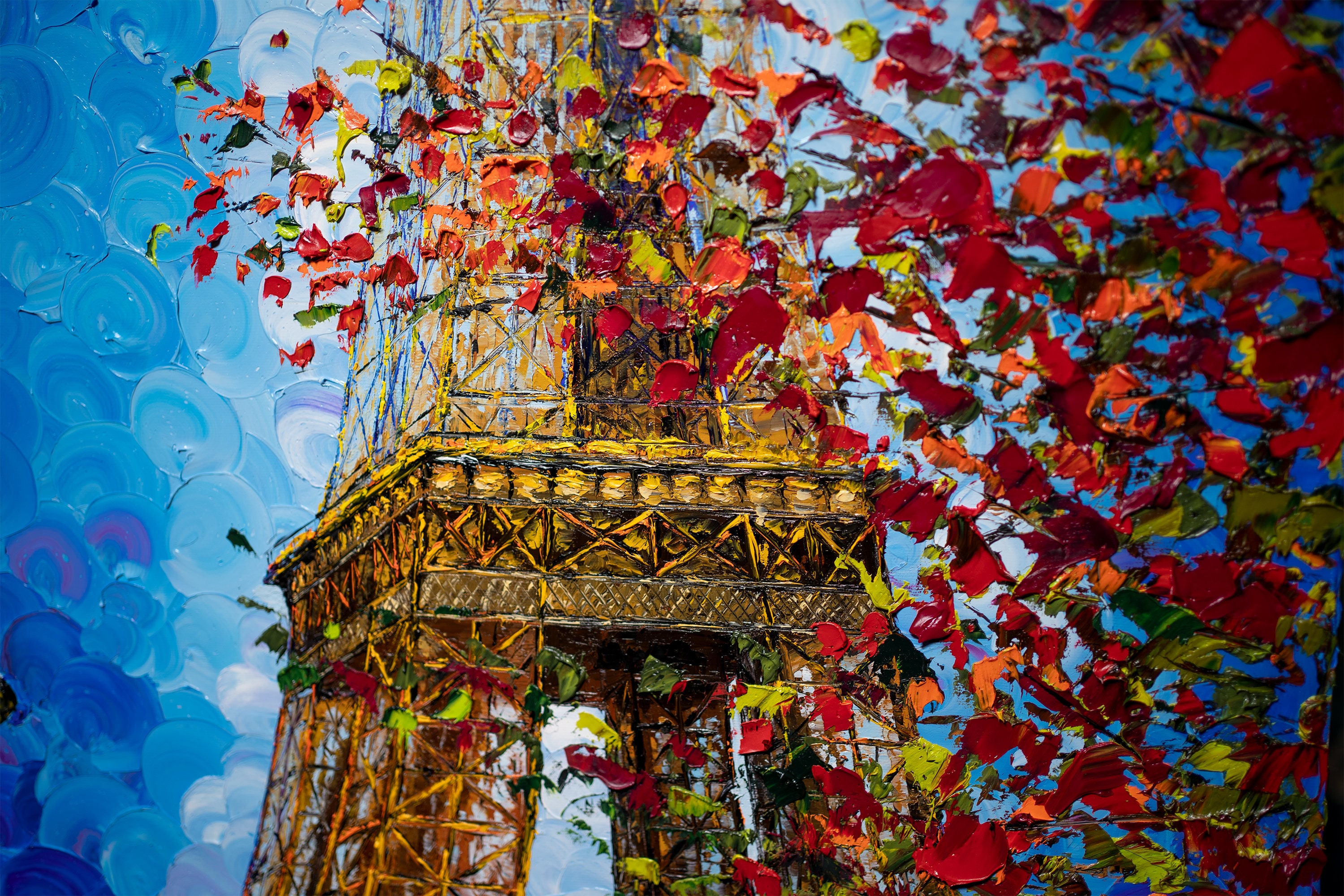 Eiffel Tower Painting ORIGINAL Abstract Art Eiffel Tower Landscape ...