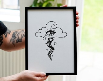 Crying Lightning Poster - Etsy
