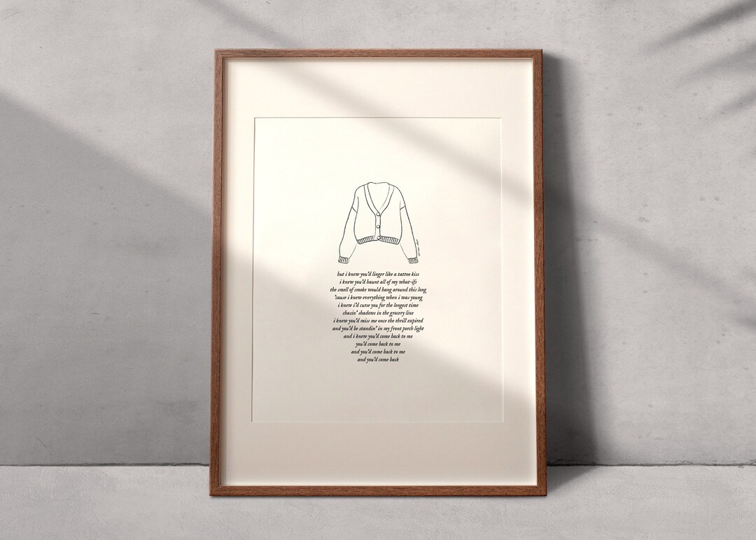 Taylor Swift | Cardigan Print - Digital Download - Etsy