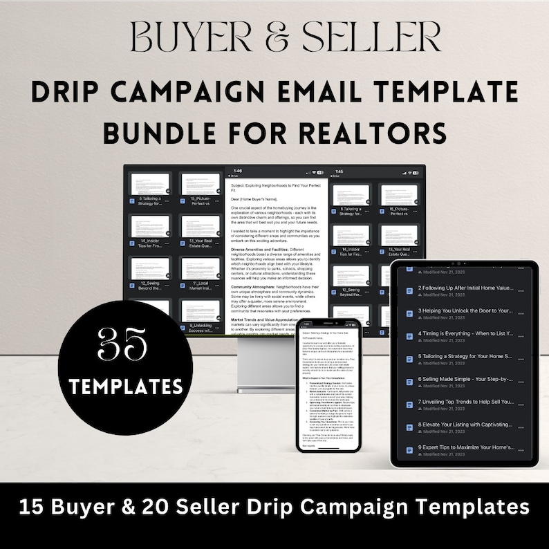 Buyer and Seller Lead Email Template Bundle for Realtors / Email Drip ...