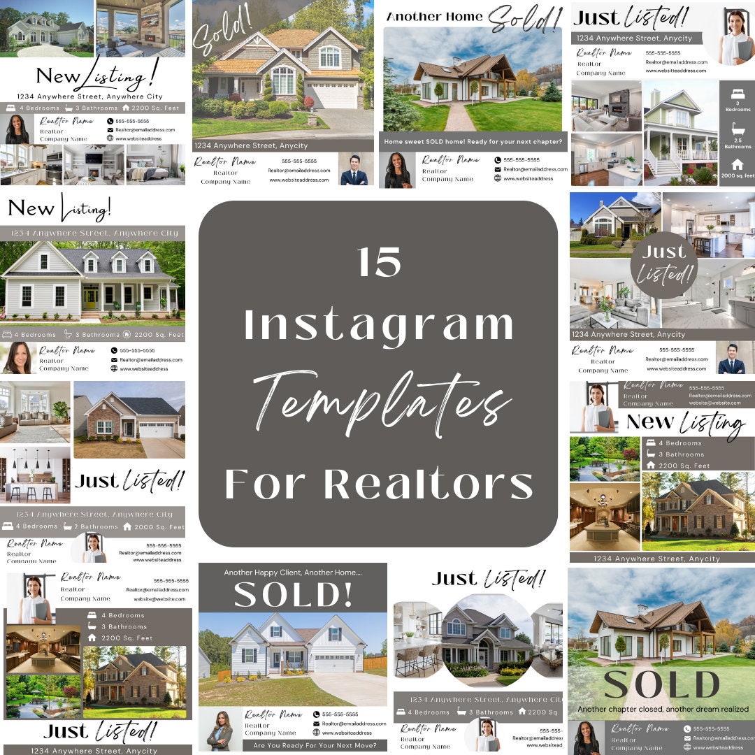Instagram Templates for Realtors / Just Listed Social Media Posts ...