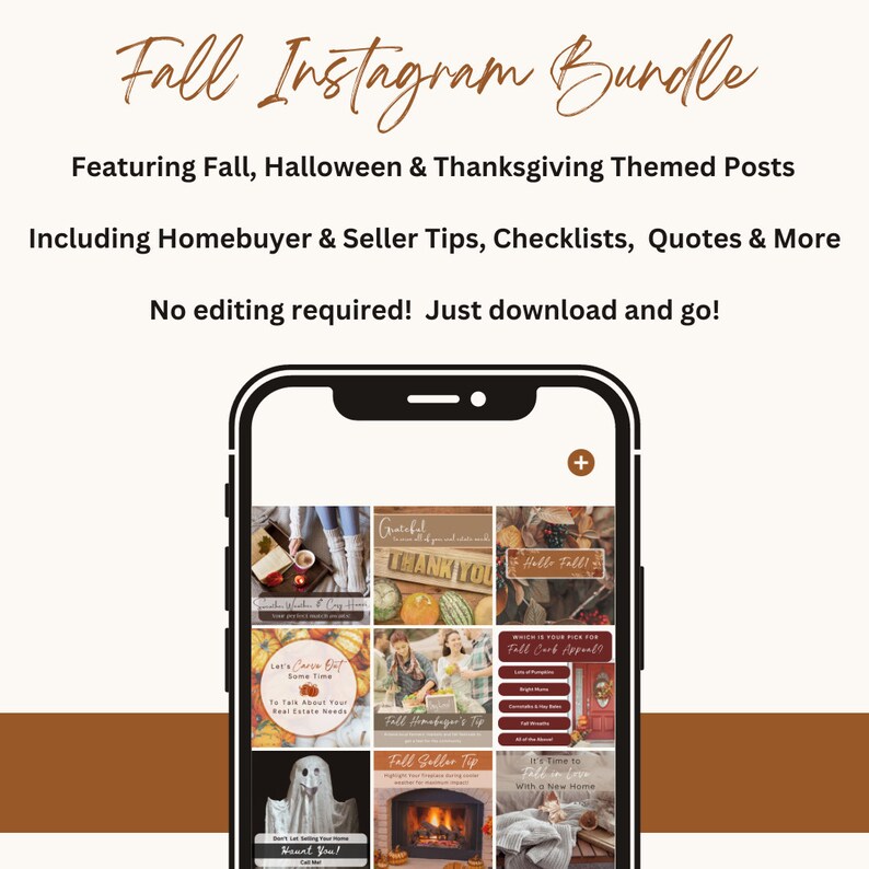 Fall Real Estate Instagram Bundle/ Realtor Marketing for Social Media ...