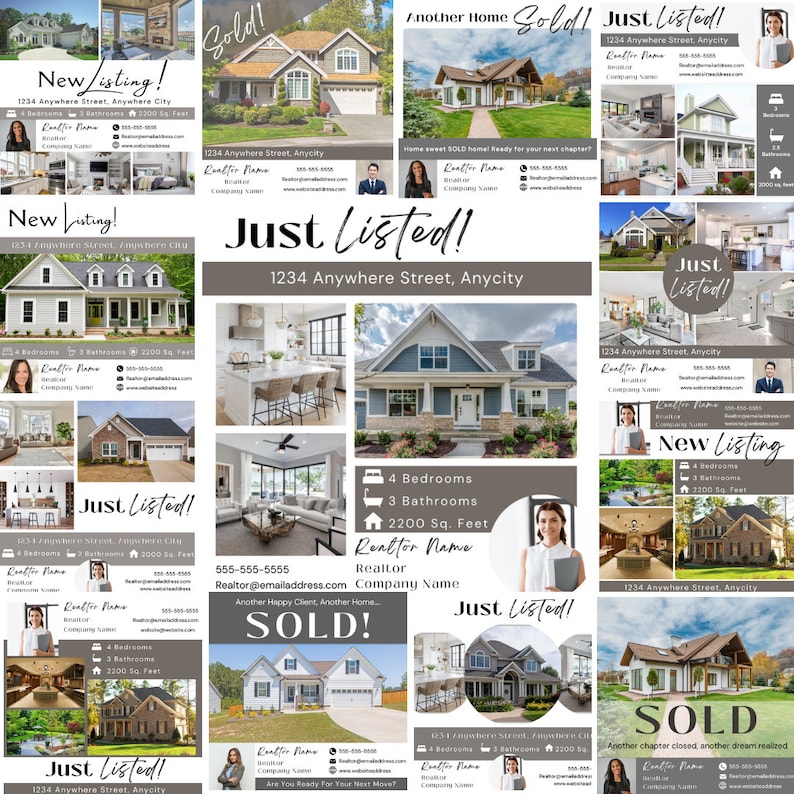 Instagram Templates for Realtors / Just Listed Social Media Posts ...