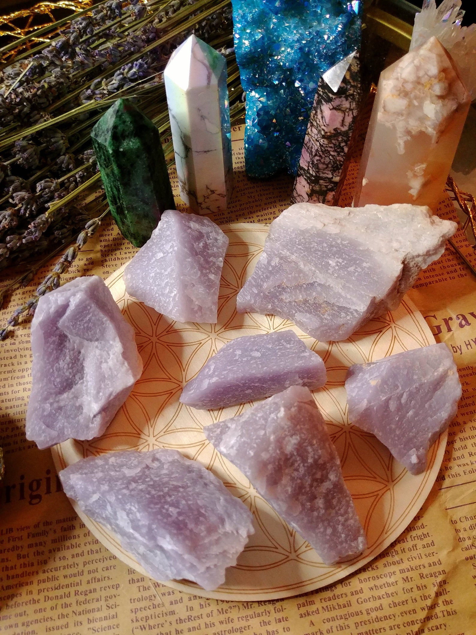3pc RAW YTTRIUM Lavender Fluorite Crystal Rough Tumble Size | Etsy