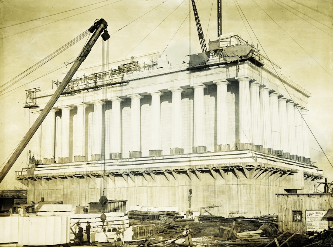 Lincoln Memorial Construction 1917 2 - Etsy