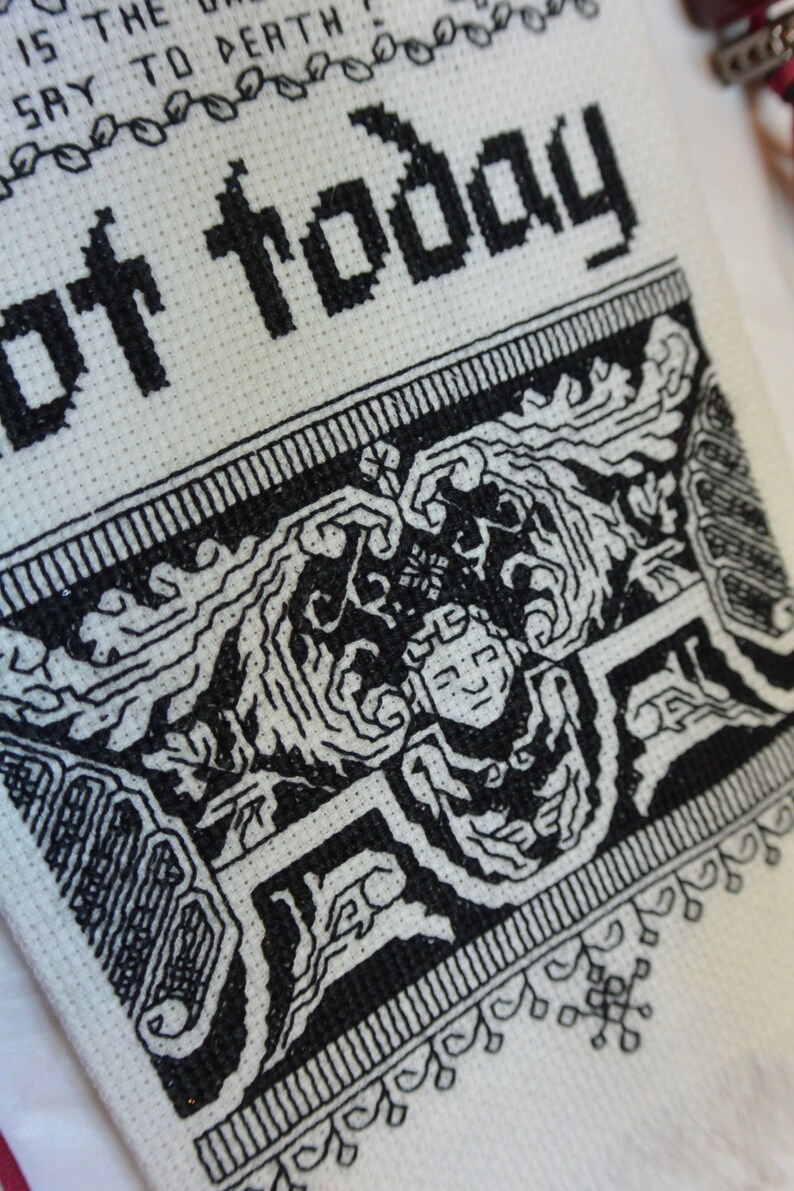 Not Today Got Inspired Cross Stitch Bell Pull Pattern - Etsy Not Today Got Inspired Cross Stitch Bell Pull Pattern - Etsy