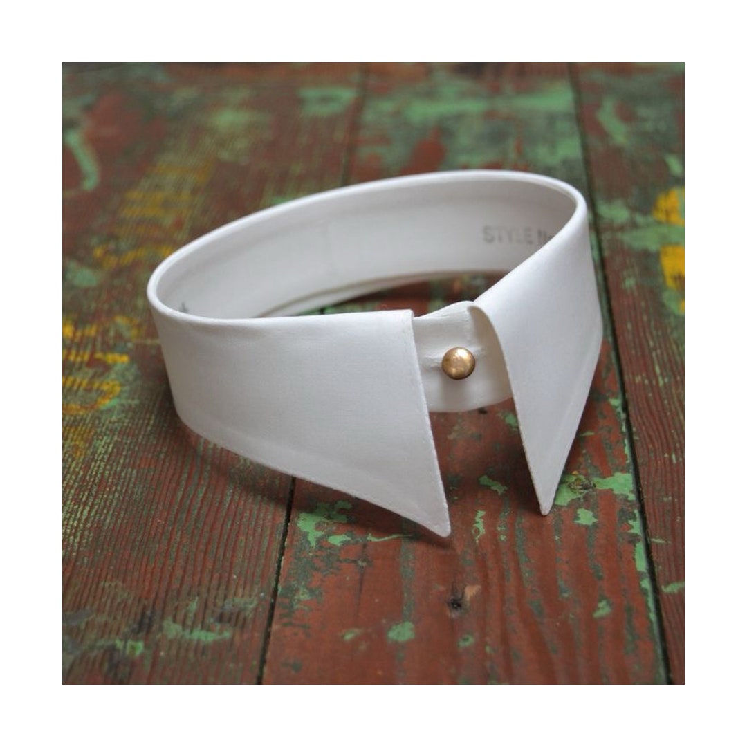 Vintage Collar, 1950's / 60's Detachable Shirt Collar, White Cotton ...