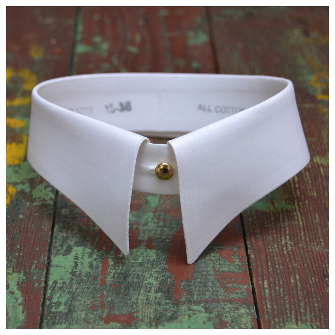 Vintage Collar, 1950's / 60's Detachable Shirt Collar, White Cotton ...