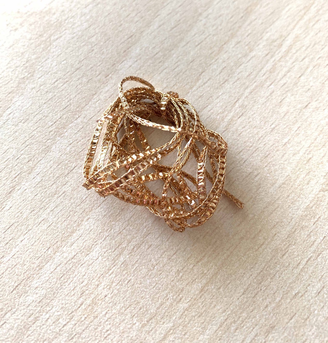 Cordón trenzado metálico dorado - Etsy España