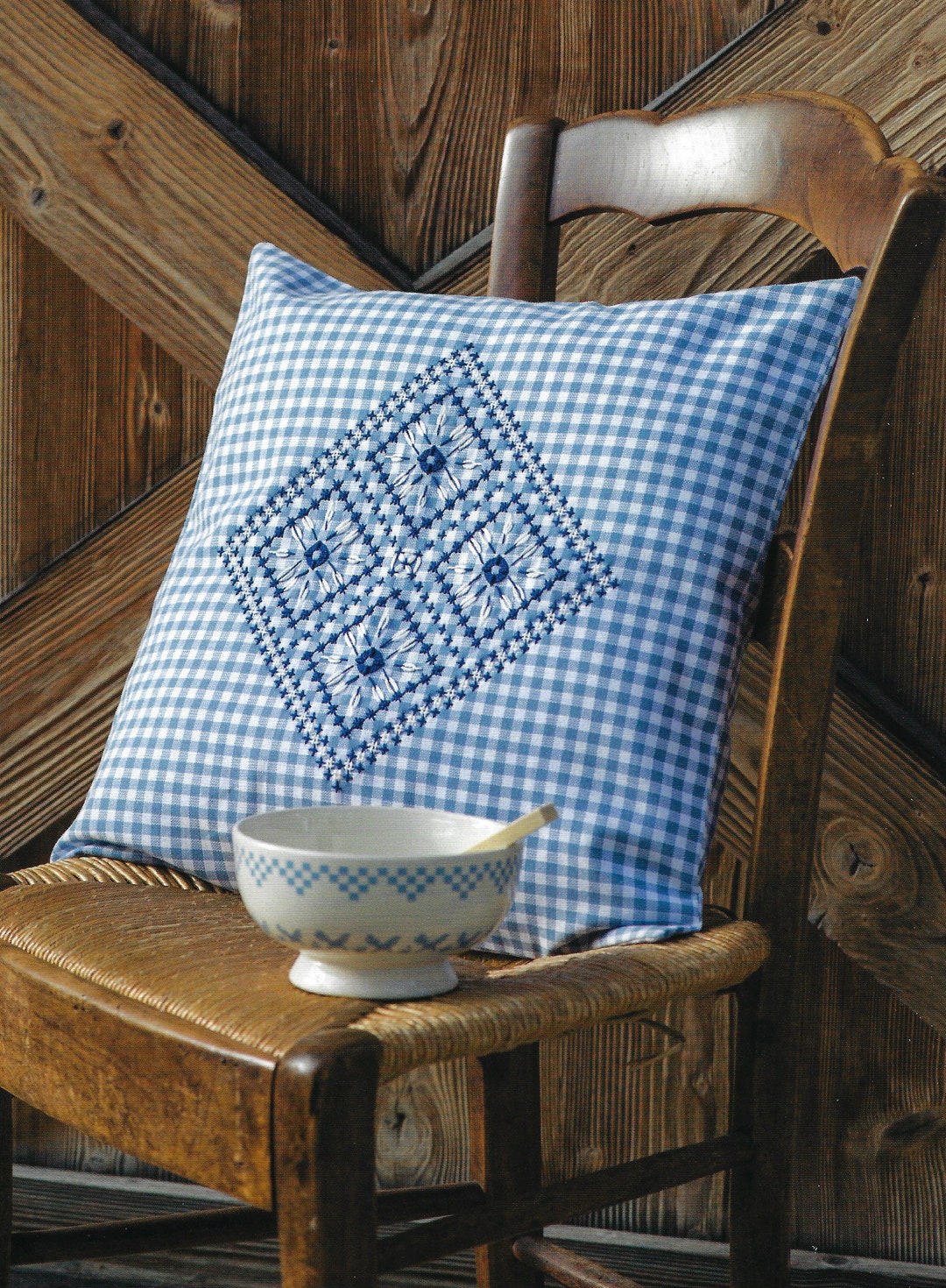Swiss Embroidery Kit Traditional Cushion in Blue in PDF Format - Etsy