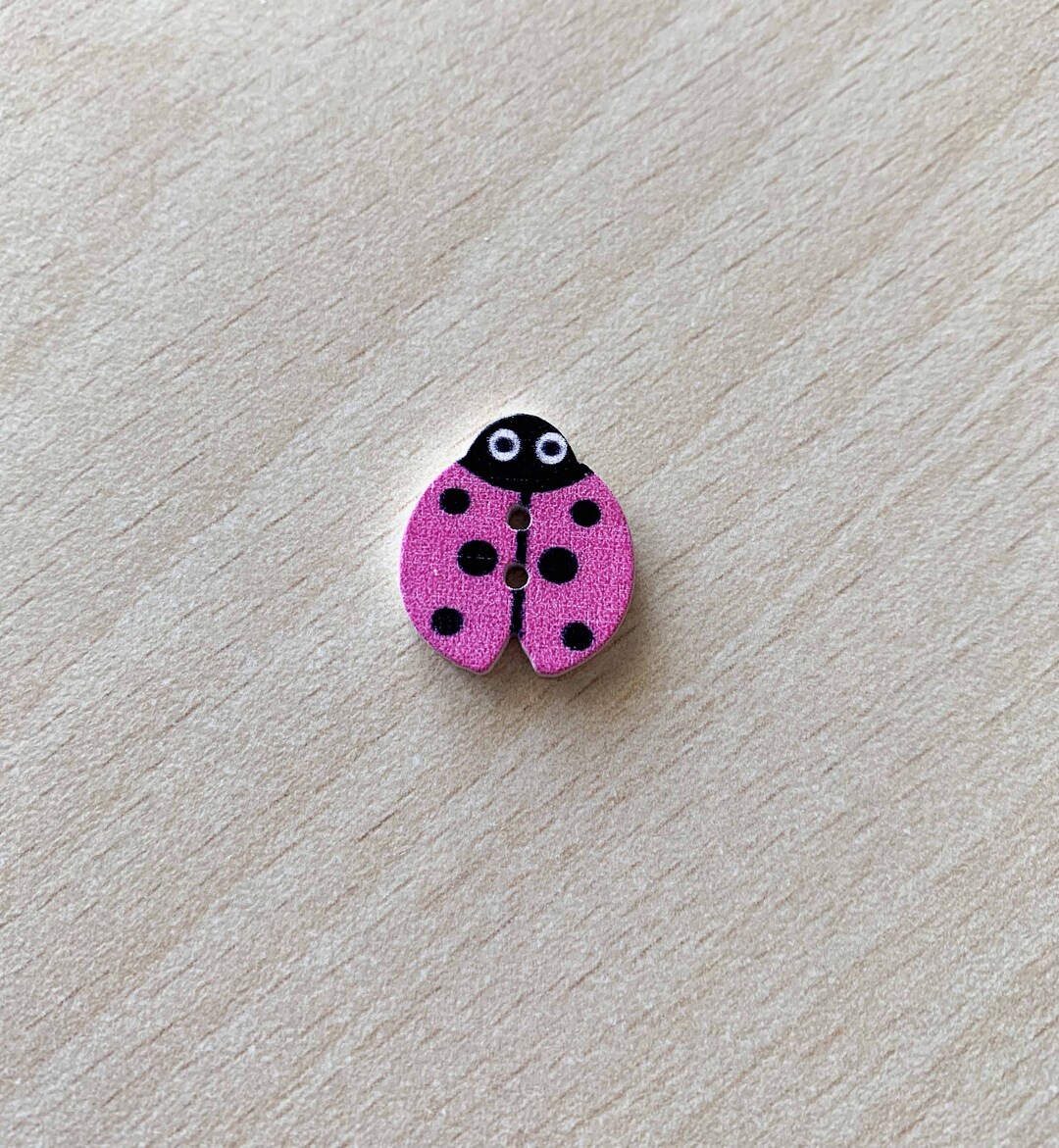 Pretty Little Pink ladybug Button Size: 15 Mm - Etsy