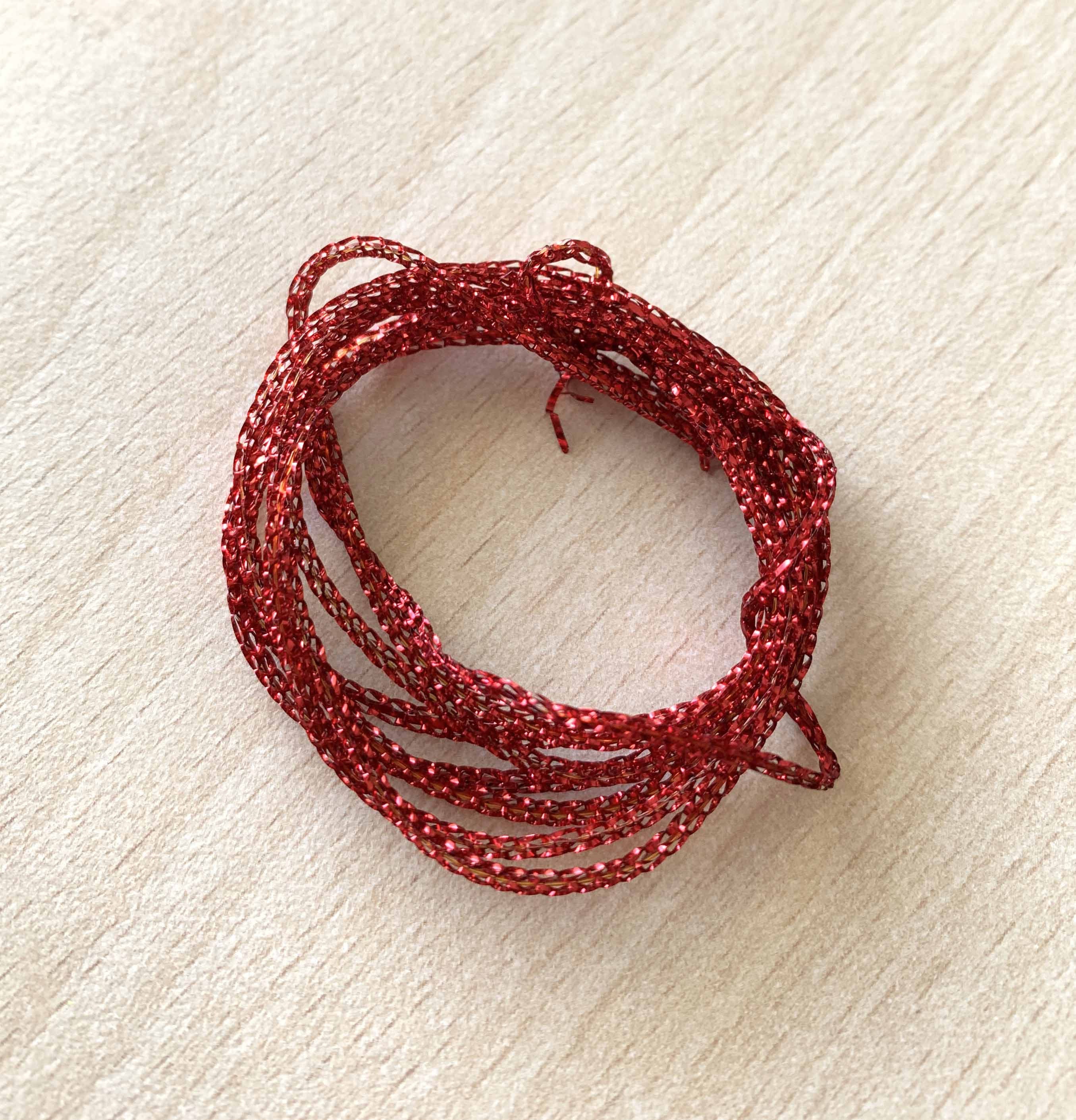 Cordón trenzado metálico rojo - Etsy España