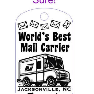 World's Best Mail Carrier Keychain, Great Gift! Personalized Free ...