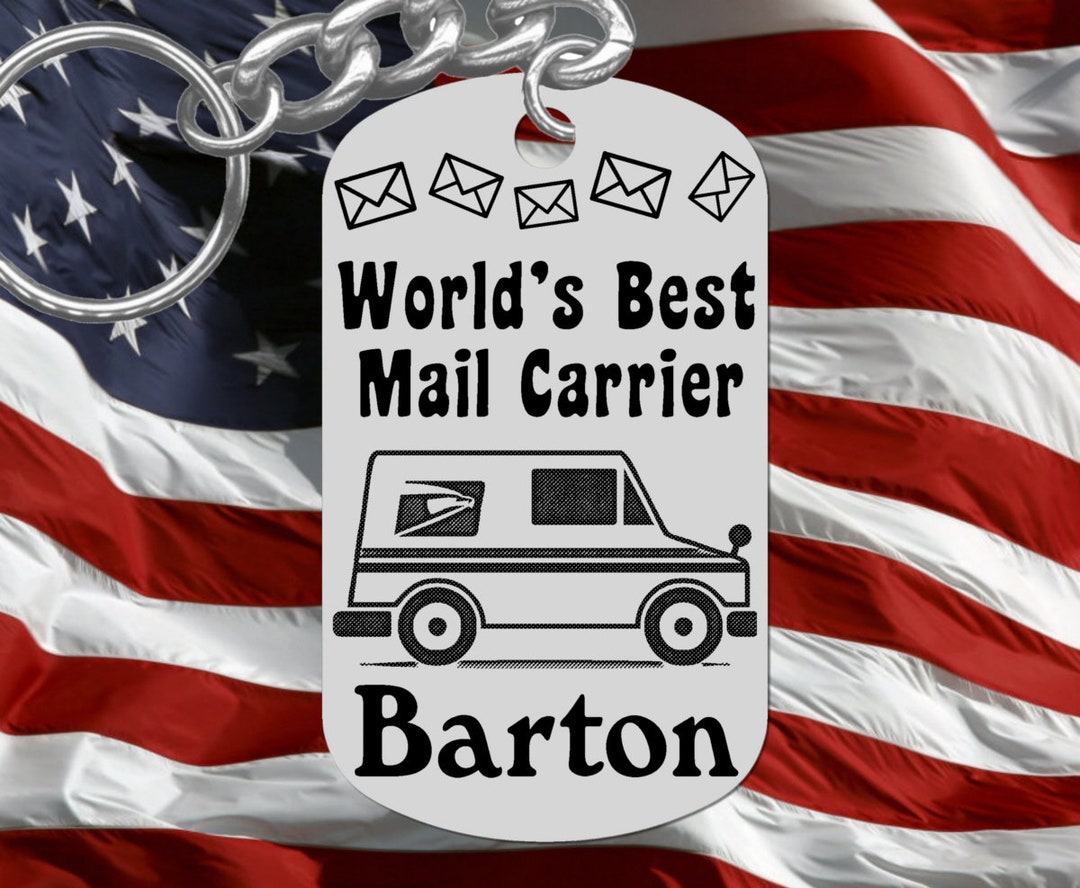 World's Best Mail Carrier Keychain, Great Gift Personalized Free ...
