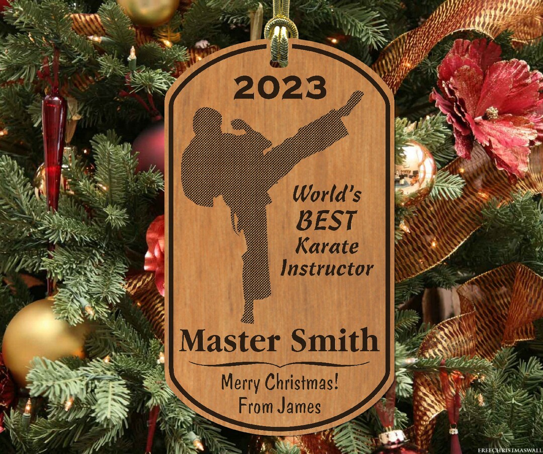 Man Design, KARATE Teacher Christmas Ornament. Personalized Great Gift ...