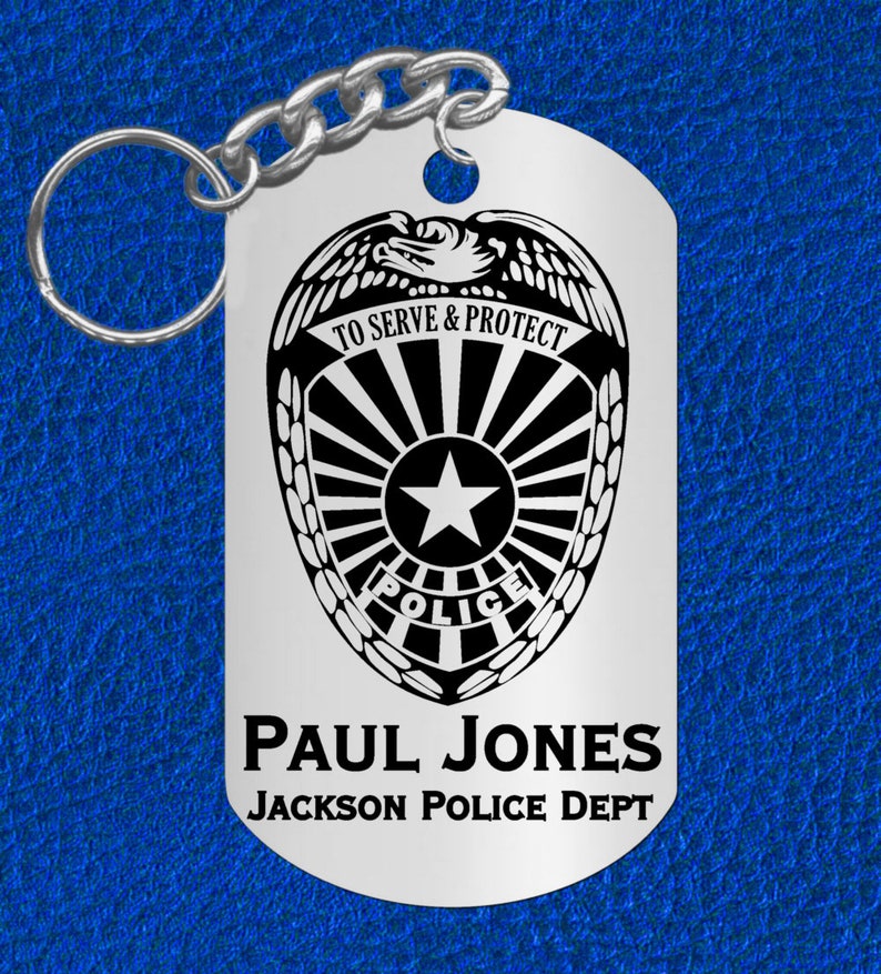 POLICE Steel Keychain With Prayer Engraved and Personalized - Etsy