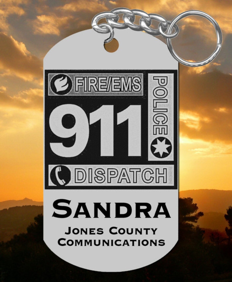 Steel 911 DISPATCHER Keychain Gift Engraved FREE with Name & | Etsy