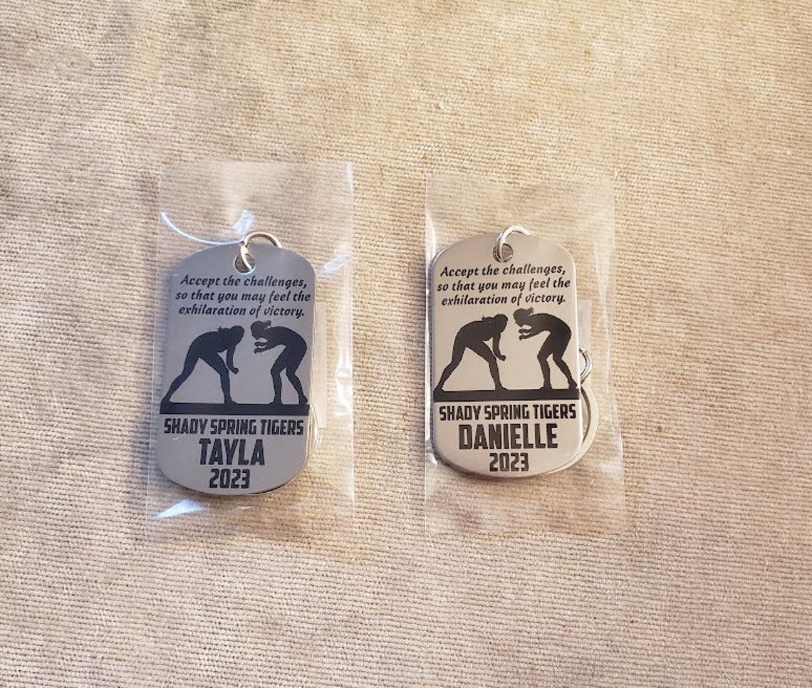 Personalized Female Wrestler Keychain, Senior Night Gift, Custom Team ...