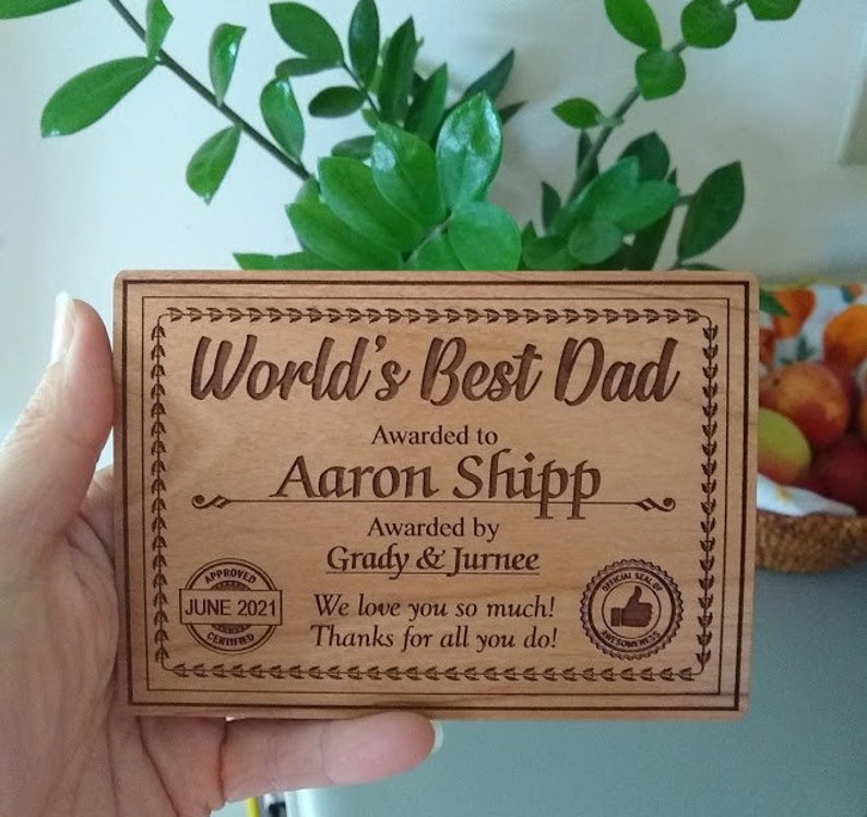 Awesome Best Dad Award Fathers Day Gift. Personalized FREE | Etsy