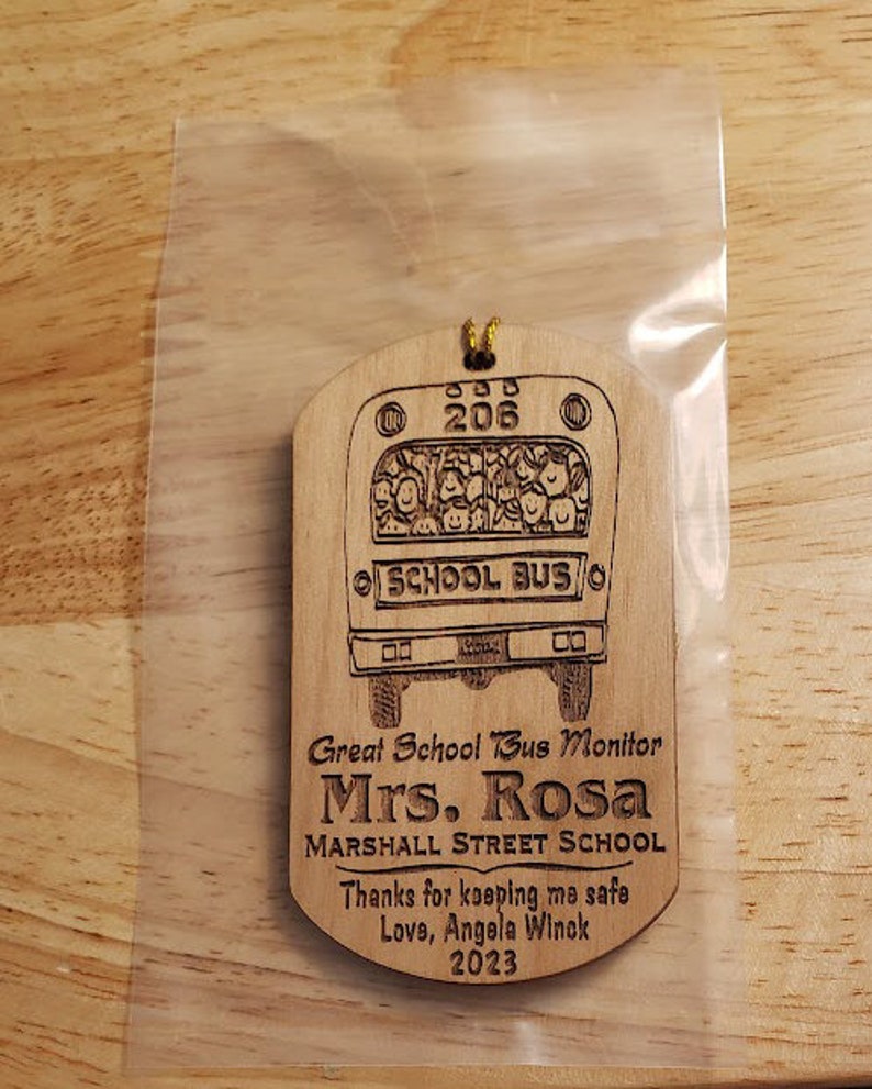 School BUS Monitor Wood Christmas Ornament Gift, Personalized FREE ...