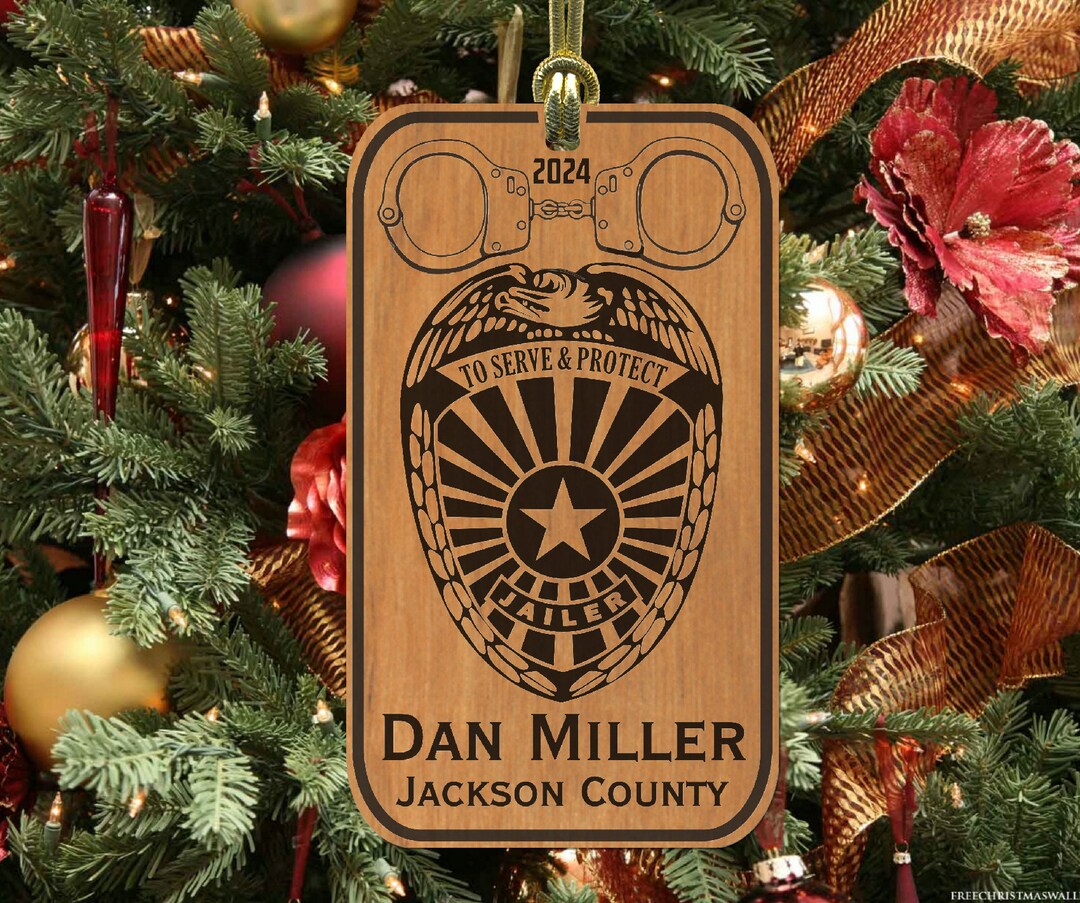 JAILER Christmas Ornament Gift, Personalized FREE With Name and Dept ...