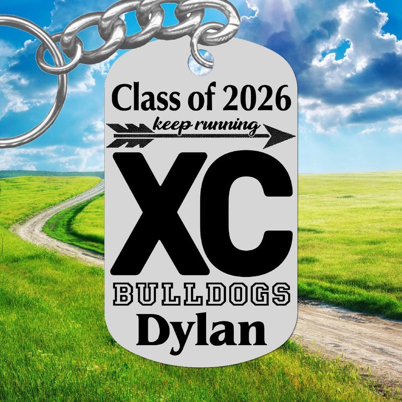 Personalized Cross Country Keychain - Etsy