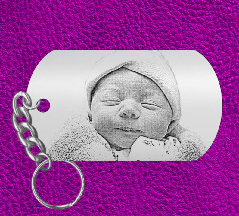 Baby Memento Gift Engraved Photo Keychain Personalized FREE - Etsy