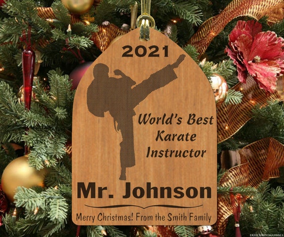 Man Design KARATE Teacher Christmas Ornament. Personalized | Etsy
