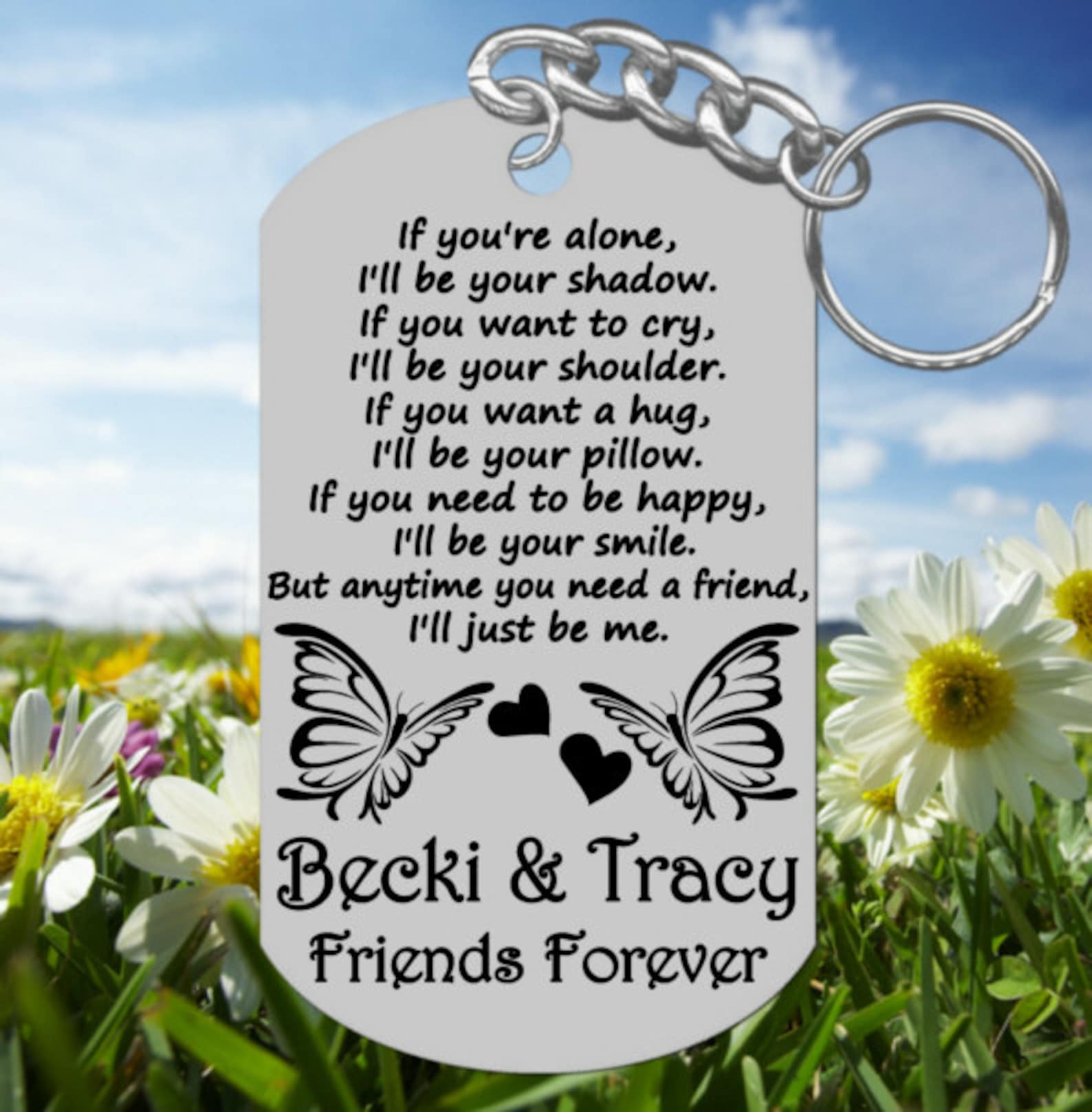 Long Quote BEST FRIENDS Keychain Gift Personalized W' - Etsy