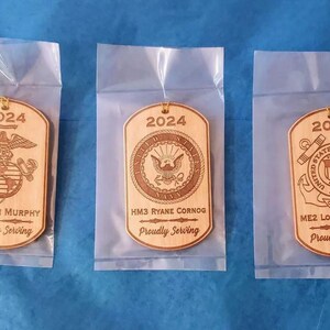 Proudly Serving, Custom Military Christmas Ornament Gift, Engraved Free ...