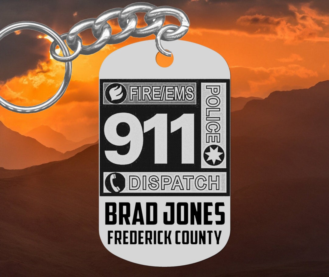 Steel 911 DISPATCHER Keychain Gift, Engraved FREE With Name & Dept ...