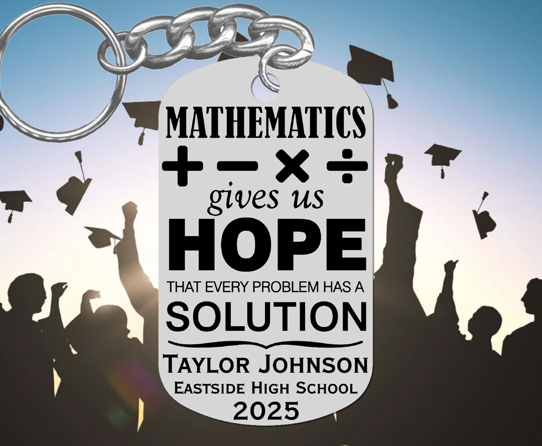 MATH CLUB Graduation Gift, Mathlete Keychain Personalized FREE With ...