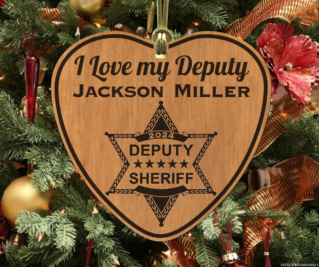 Personalized! Deputy Sheriff Heart Christmas Ornament, I Love My Deputy ...