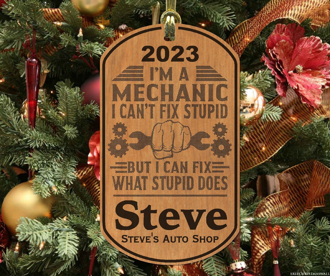 MECHANIC Christmas Ornament Gift, Personalized FREE With Name Engraved ...