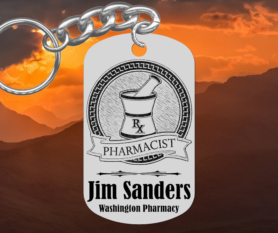 Pharmacist Engraved Steel Keychain Gift, or for Graduation ...