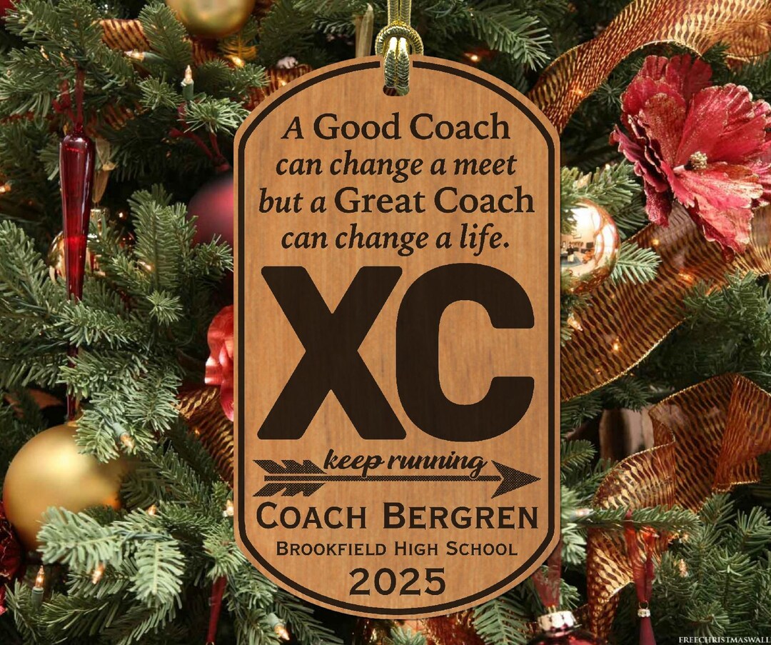 Personalized XC Coach Christmas Ornament: Engraved Wood Keepsake - Etsy