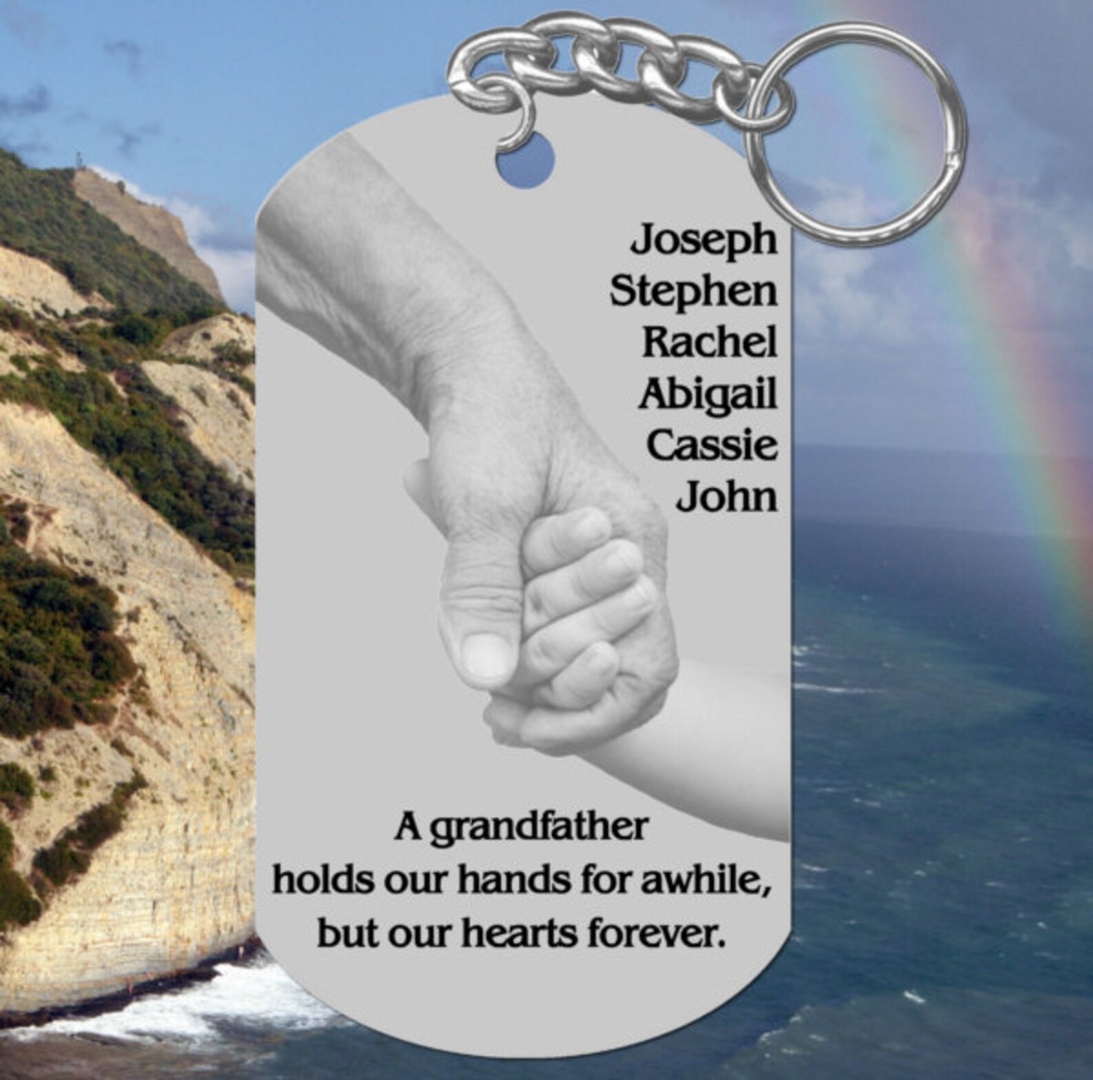 Grandfather Keychain Gift. Personalized FREE With All the - Etsy