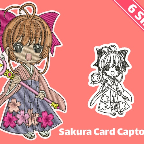 Embroidery Design Sakura Card Captor Kimono Set INSTANT - Etsy